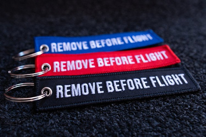 Remove Before Flight Keychain Custom